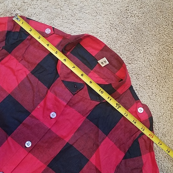 Tops | Red Plaid Tunic Shirt | Poshmark